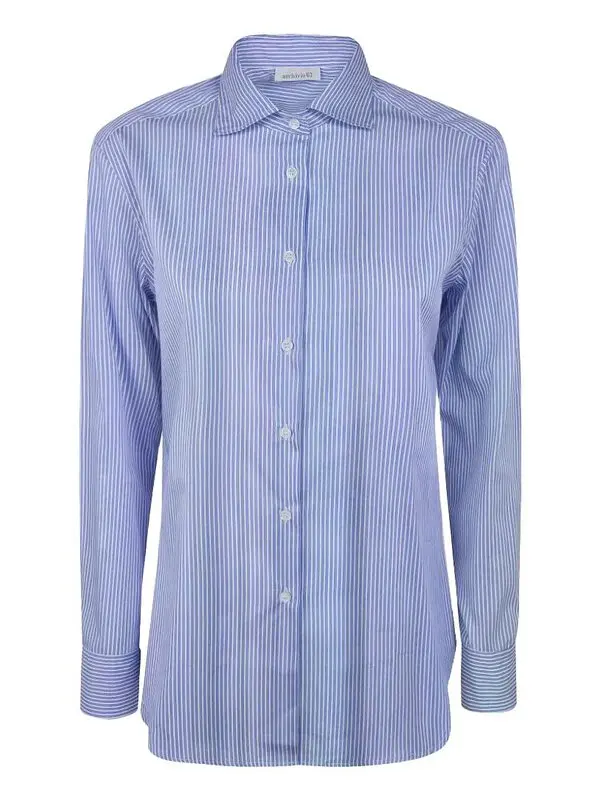 ARCHIVIO '67 Striped Cotton Shirt - Blue
