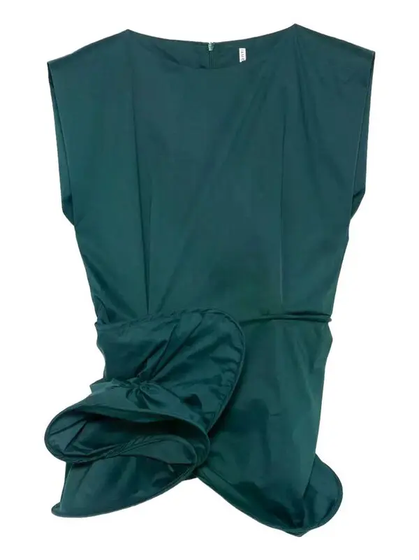 Liviana Conti Ruffled Gathered Blouse - Green