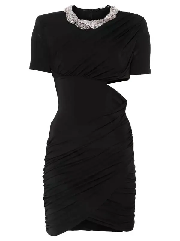 Amen Crystal-embellished Cut-out Dress - Black