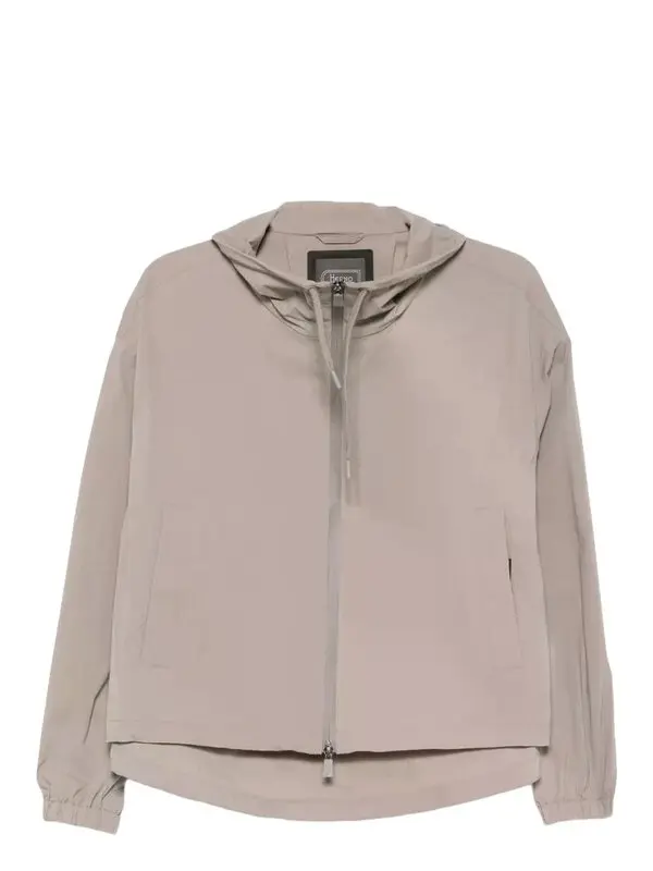 Herno Drawstring Hooded Jacket - Brown