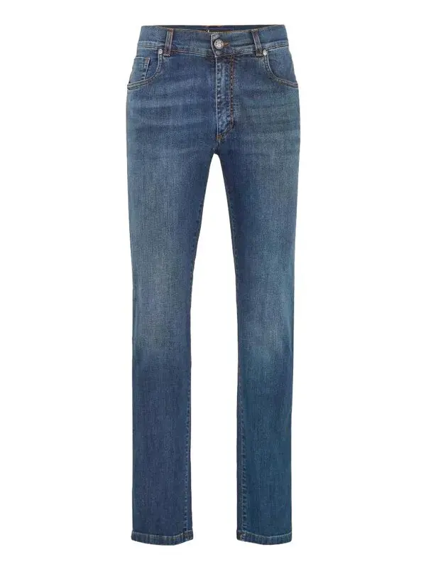 BILLIONAIRE Crest Five-pocket Jeans - Blue