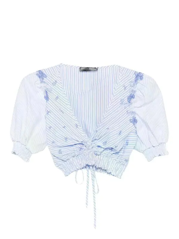 Ermanno Scervino Floral Embroidered Top - Blue