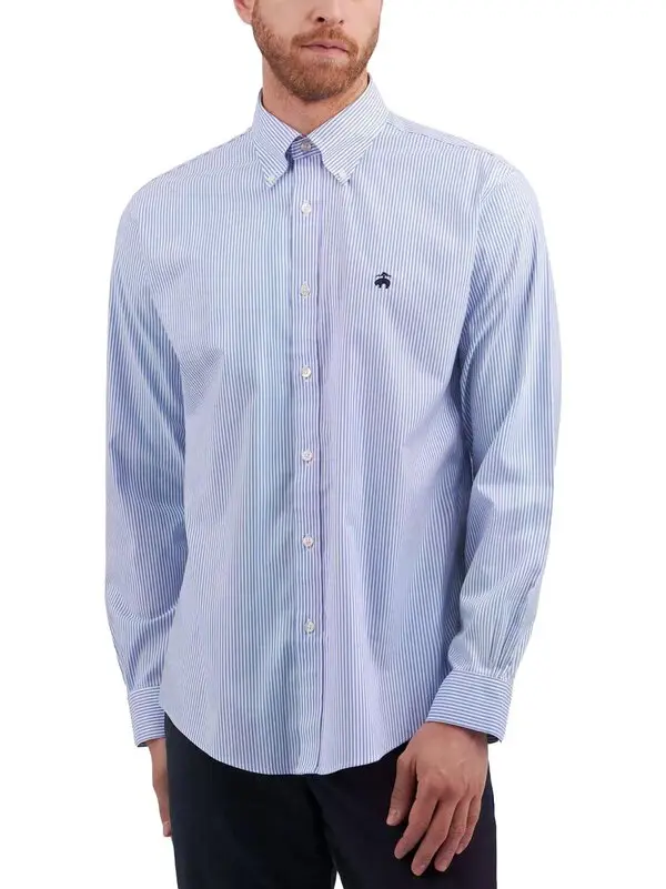 Brooks Brothers Striped-pattern Buttoned Shirt - Blue