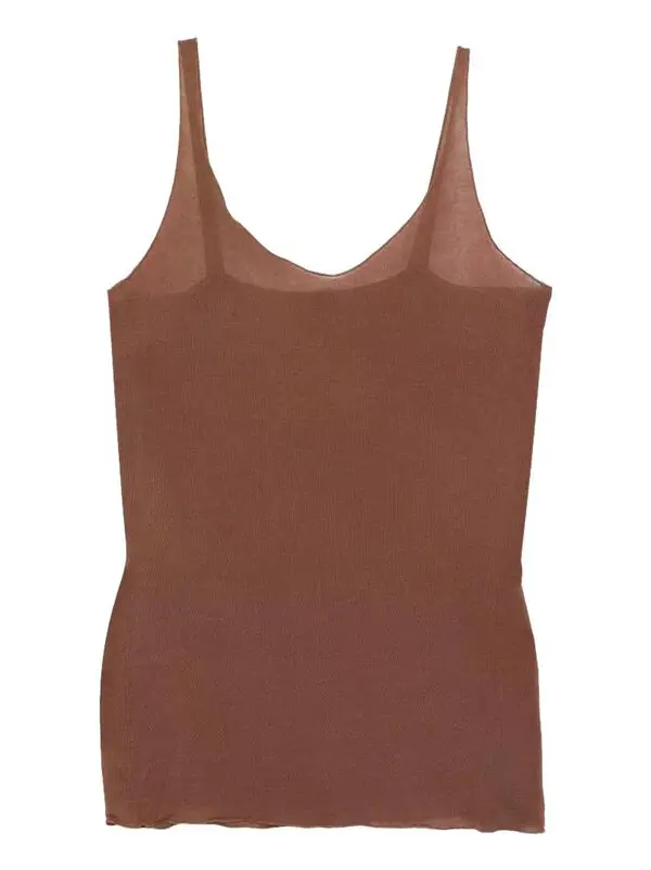 DANIELE FIESOLI Sleeveless Scoop-neck Tank Top - Brown