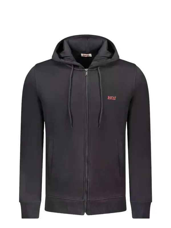 RIFLE Logo-print Zip-up Hoodie - Grey