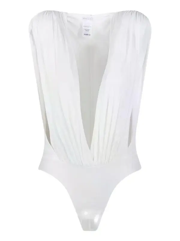 AMAZUIN Nikita Gathered Cut-out Bodysuit - White