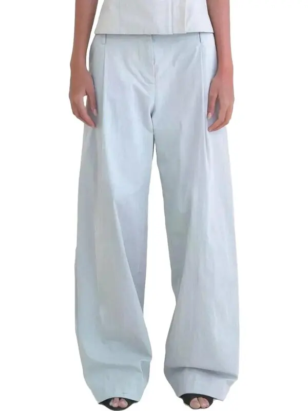 BELLE ANNA Bolinas Pleated Wide-leg Trousers - Blue