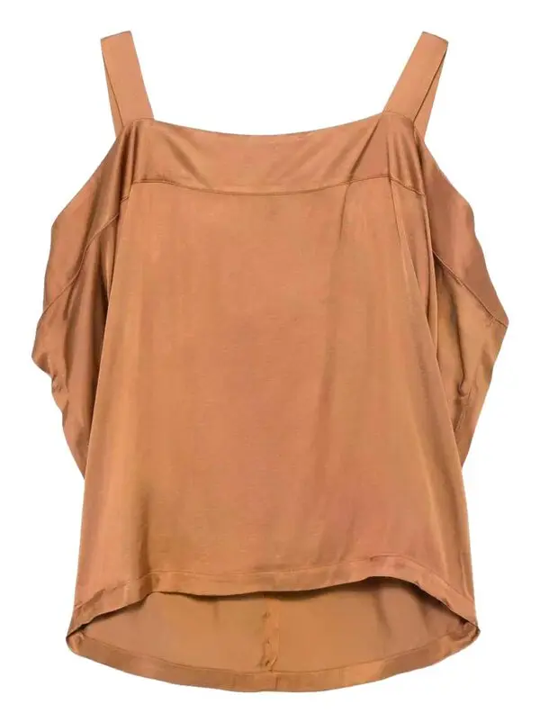 COLLECTION PRIVEE? Satik Cold-shoulder Top - Brown
