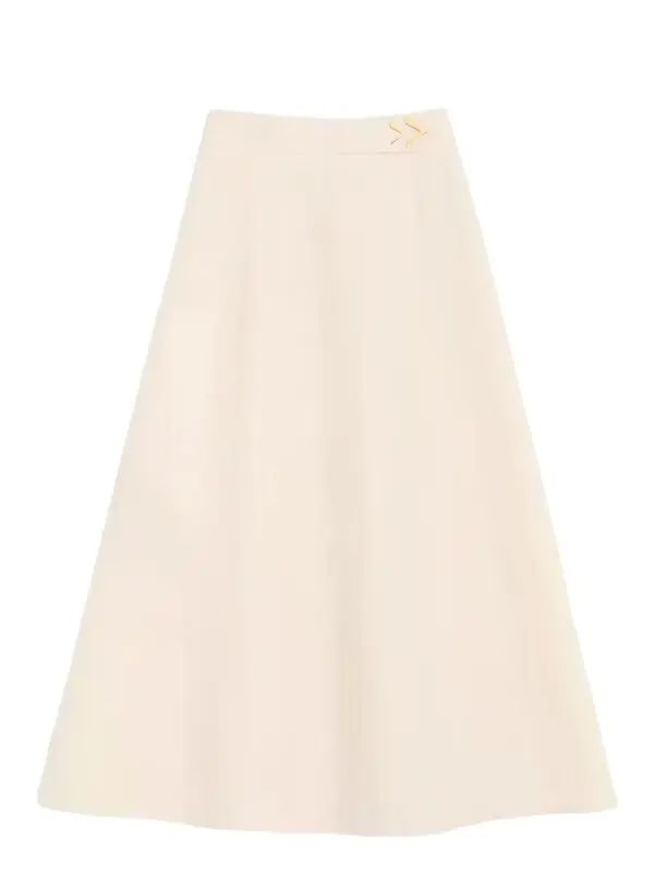 Valentino Garavani Crepe Couture Midi A-line Skirt - Neutrals