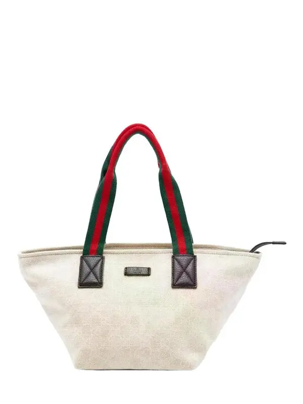 Gucci Gg Canvas Web Tote Bag - Brown