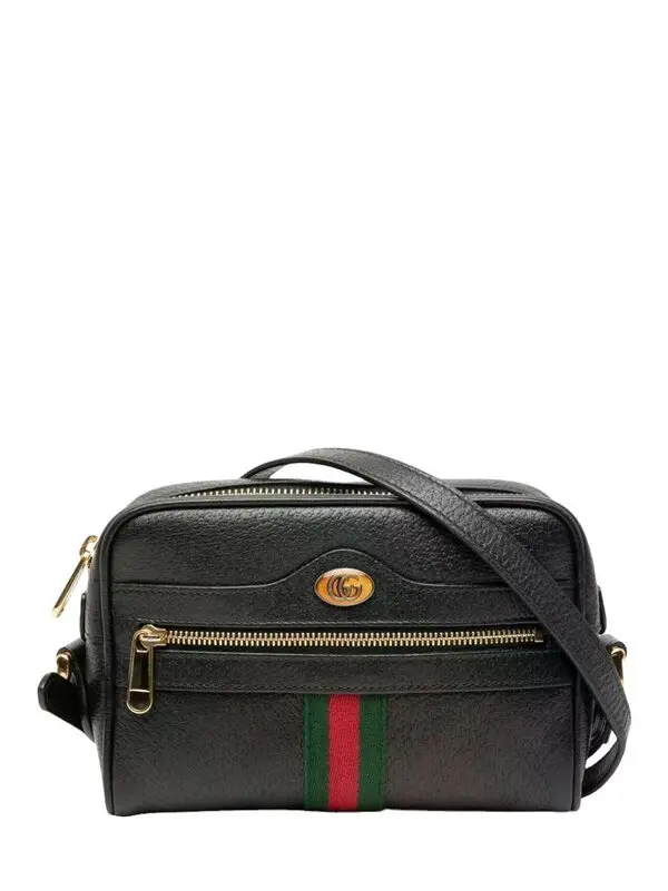 Gucci Ophidia Mini Leather Crossbody Bag - Black