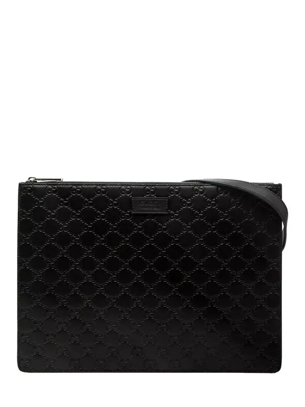 Gucci Ssima Zip Messenger Bag - Black