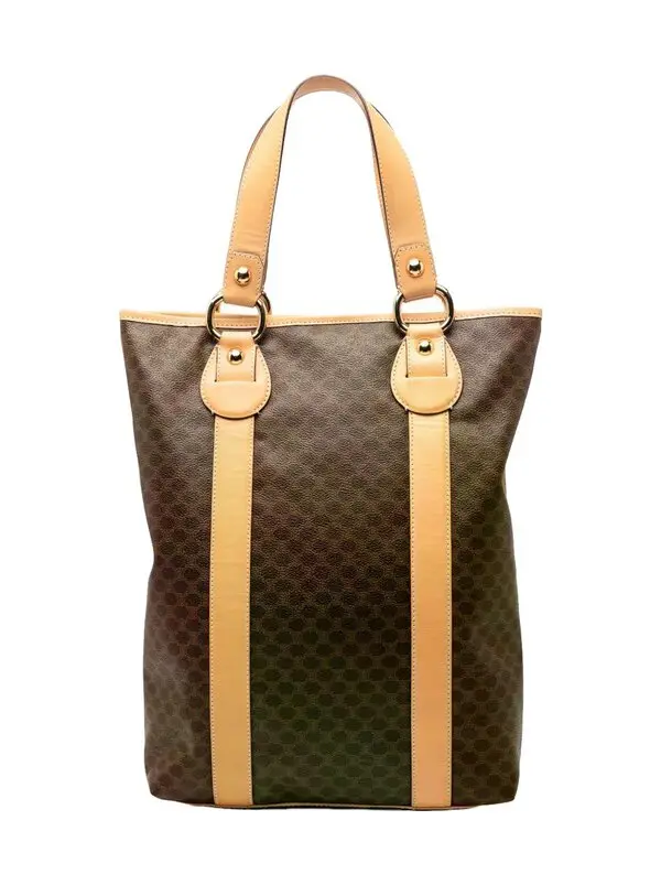 Celine Macadam Coated Canvas Vertical Tote - Brown