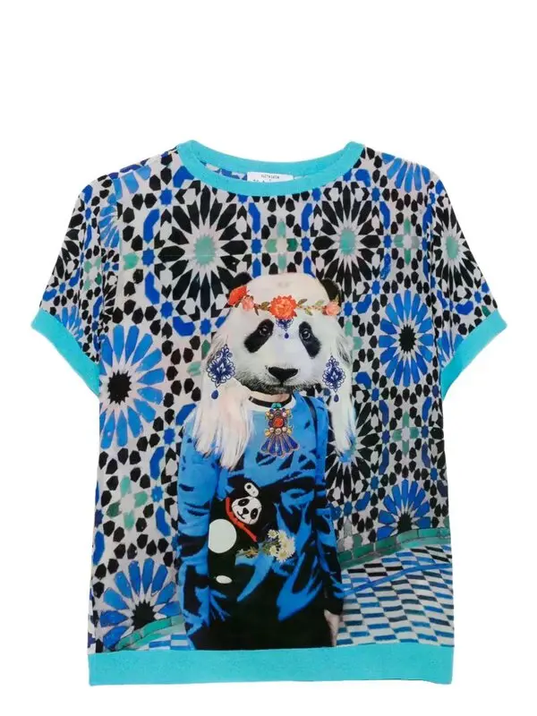 The Artistylist Panda-print T-shirt - Blue