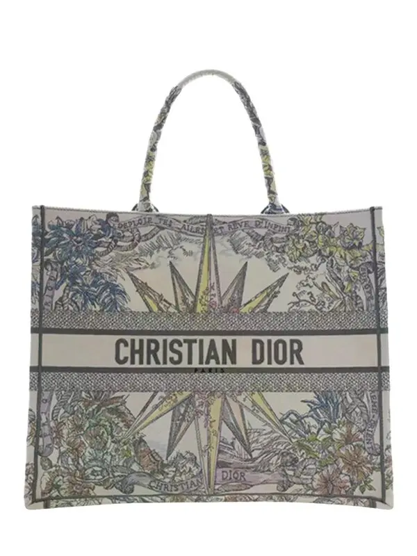 Dior 2022 Large Reve D Infini Book Tote Bag - White