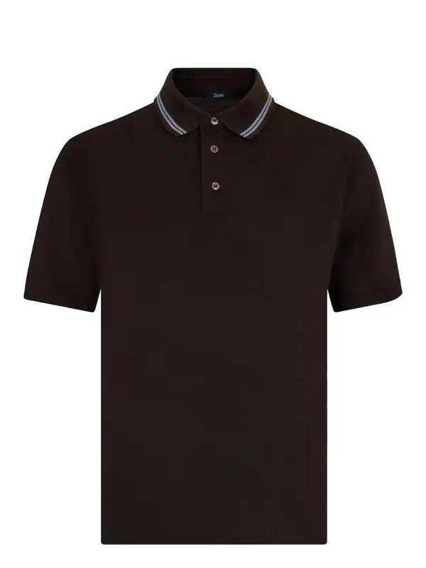 Herno Tipped-collar Polo Shirt - Brown