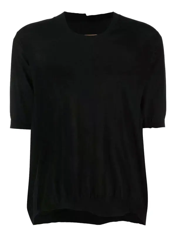 UMA WANG Fine-knit Cotton-blend T-shirt - Black