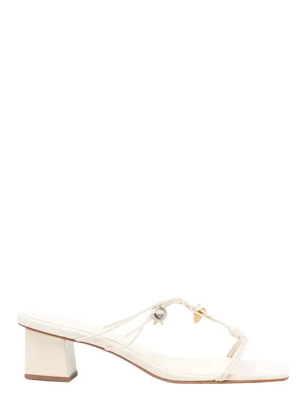 Farm Rio Charm-embellished Block-heel Sandals - Neutrals