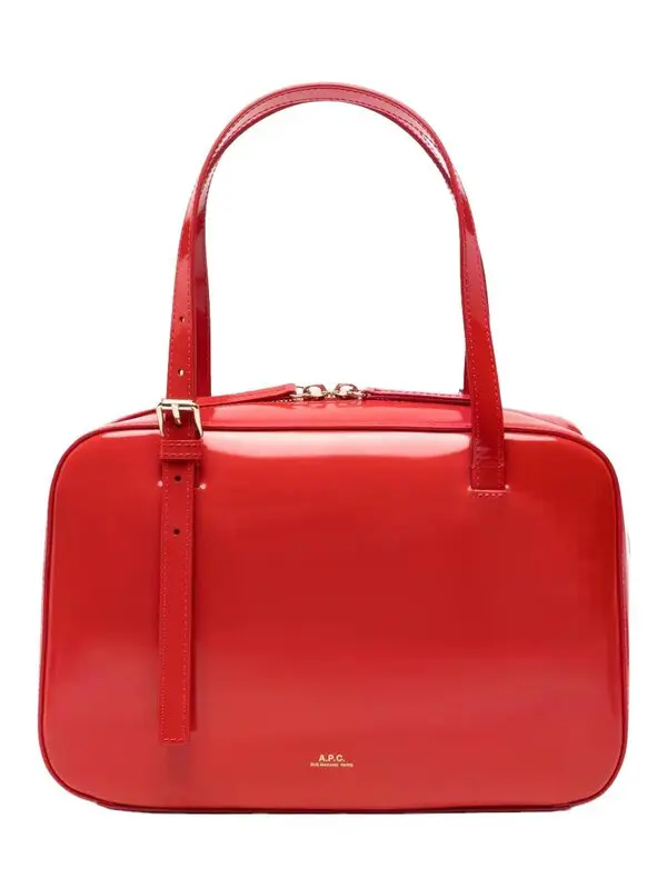 A.p.c. Patent-finish Buckle-detail Tote Bag - Red