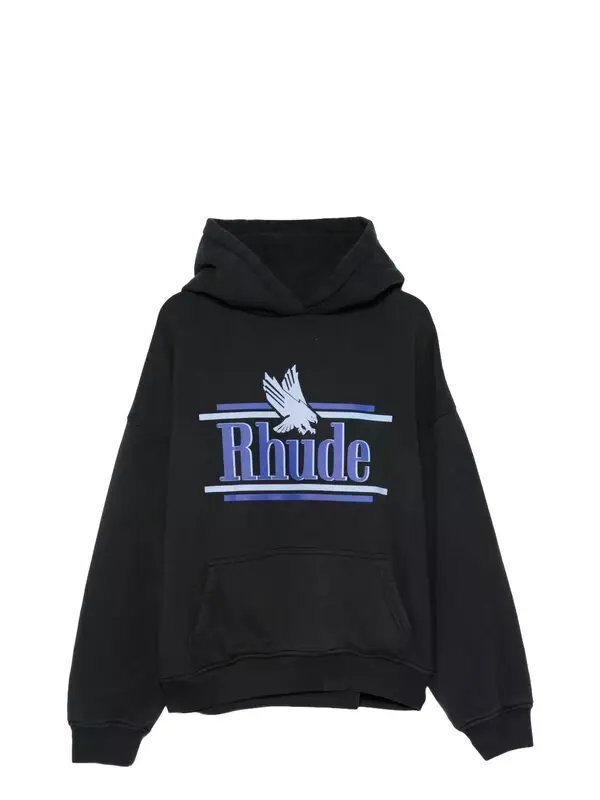 Rhude Logo-print Hoodie - Black