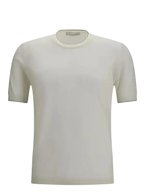 BROOKSFIELD Ribbed-trim Short-sleeved T-shirt - Neutrals