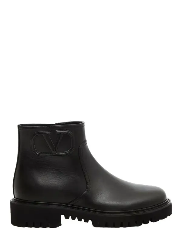 Valentino Garavani Fill Me Calfskin Ankle Boots - Black