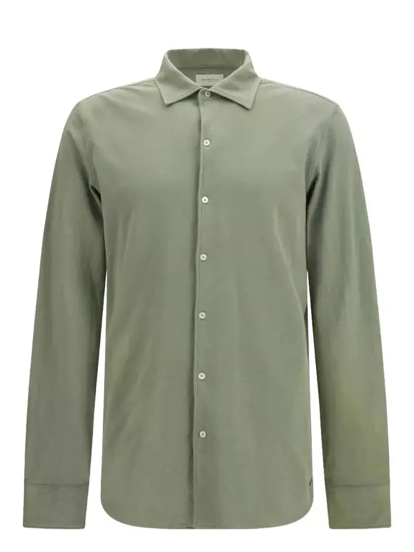 BROOKSFIELD Long-sleeve Piqué Shirt - Green