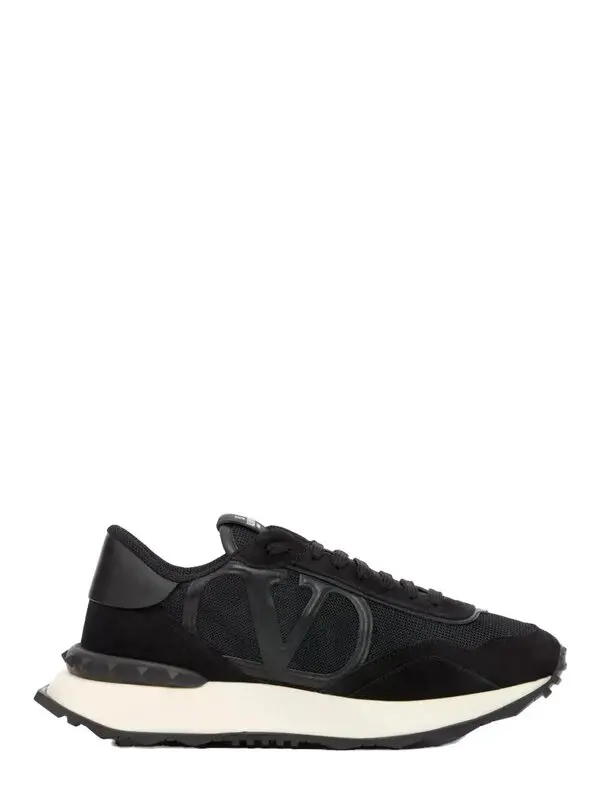 Valentino Garavani Netrunner Fabric And Suede Trainers - Black