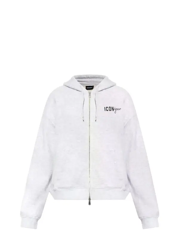 Dsquared2 Graphic-print Zip-up Hoodie - Grey