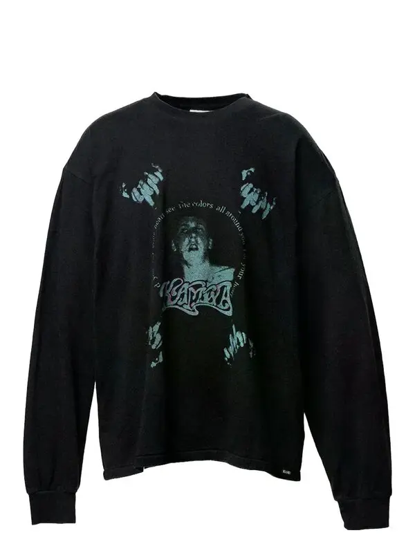 KAMIYA Graphic-print Long-sleeve T-shirt - Black