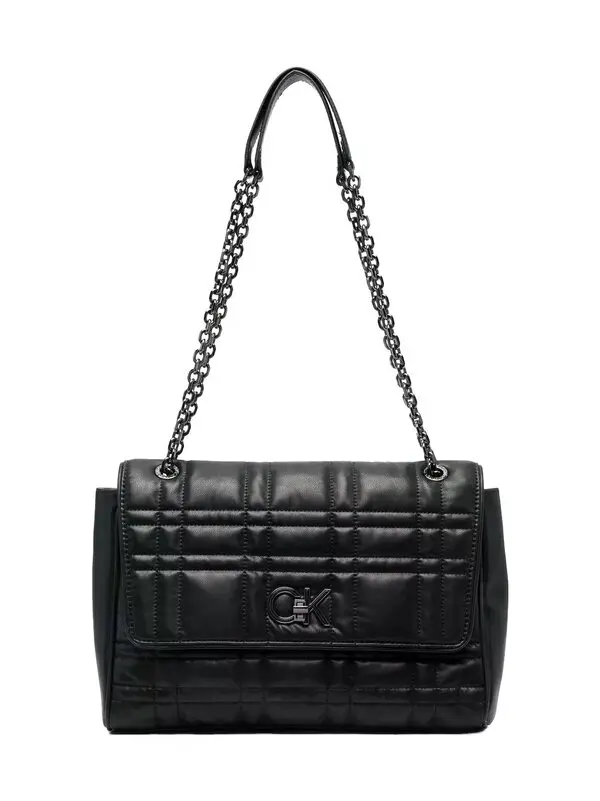 Calvin Klein Re-lock Quilted Shoulder Bag - Black