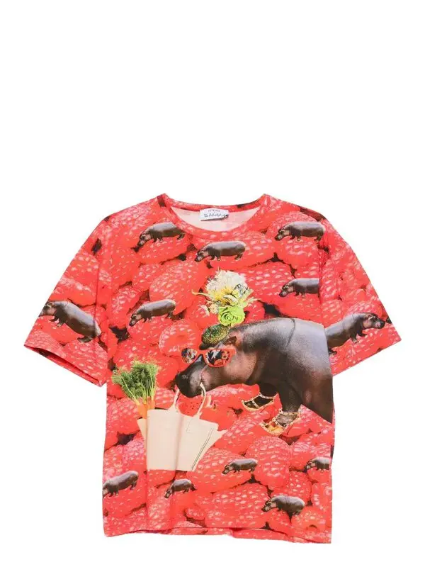 The Artistylist Graphic-print Cotton T-shirt - Red