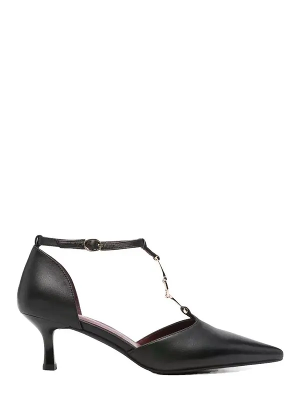 SERGIO MORETTI FIRENZE Pointed-toe T-bar Pumps - Black