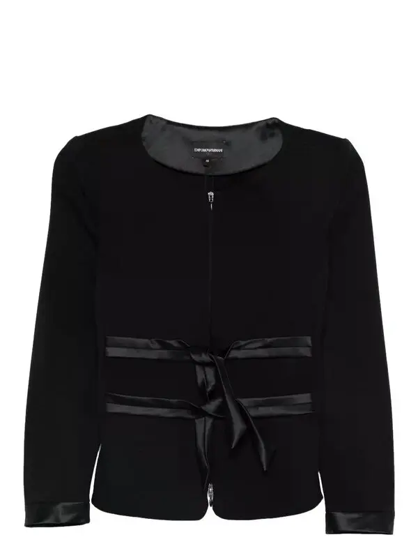 Emporio Armani Bow-detail Jacket - Black