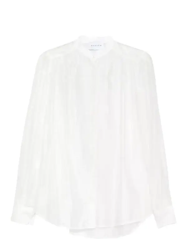 MARSEM Mandarin-collar Blouse - White