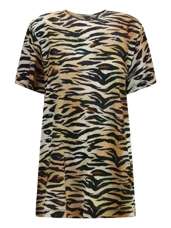 Pinko Tiger-print Relaxed T-shirt - Neutrals
