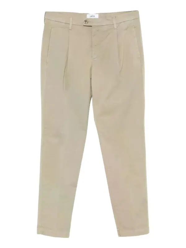 VELA SHOP Belt-loop Pleated Trousers - Neutrals