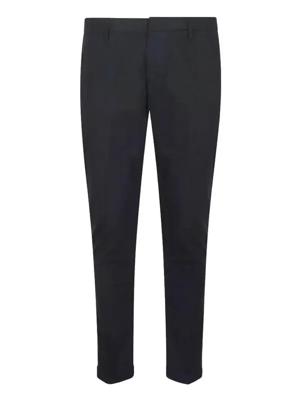 DONDUP Logo-plaque Turn-up Trousers - Blue