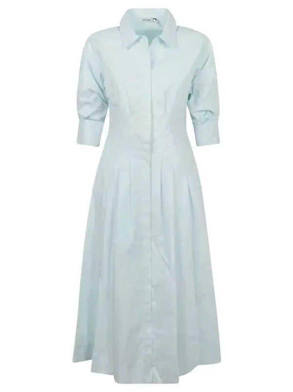 Simkhai Jazz Pleated Shirt Dress - Blue