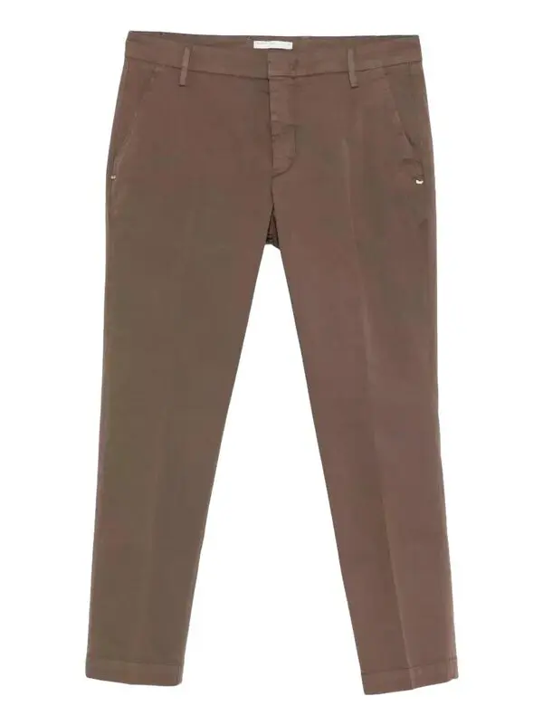 ENTRE AMIS Pressed-crease Tailored Trousers - Brown