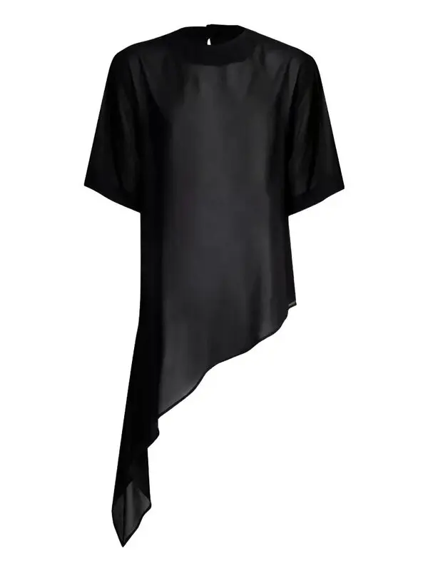 NINEMINUTES The Amber Asymmetric Top - Black