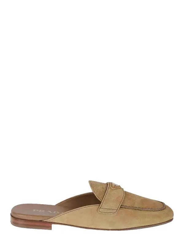 Prada Triangle-logo Mules - Neutrals