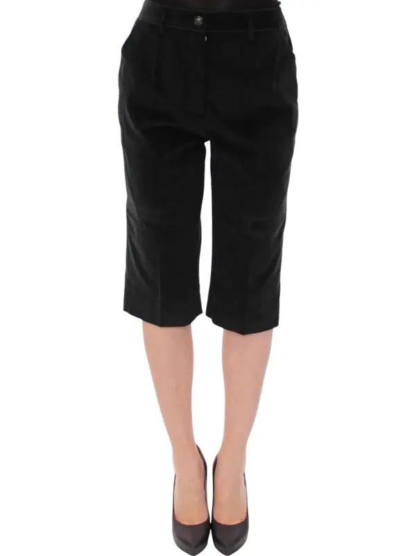 Dolce & Gabbana Tailored Cropped Cotton Pants - Black