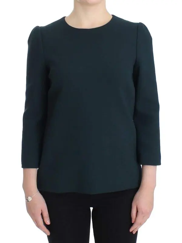Dolce & Gabbana 3/4 Sleeve Wool Blouse - Green