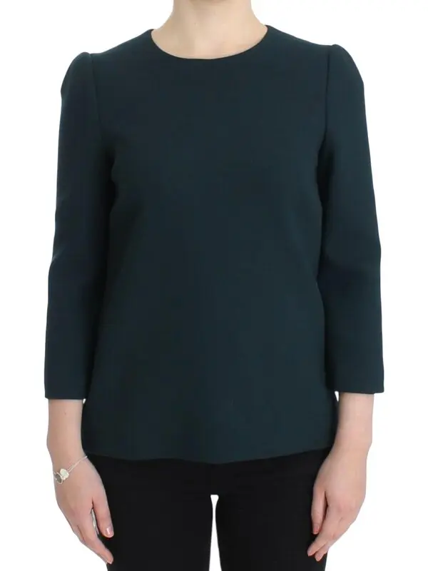 Dolce & Gabbana 3/4 Sleeve Wool Blouse - Green