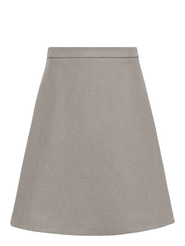 Ami Virgin Wool-blend A-line Skirt - Grey