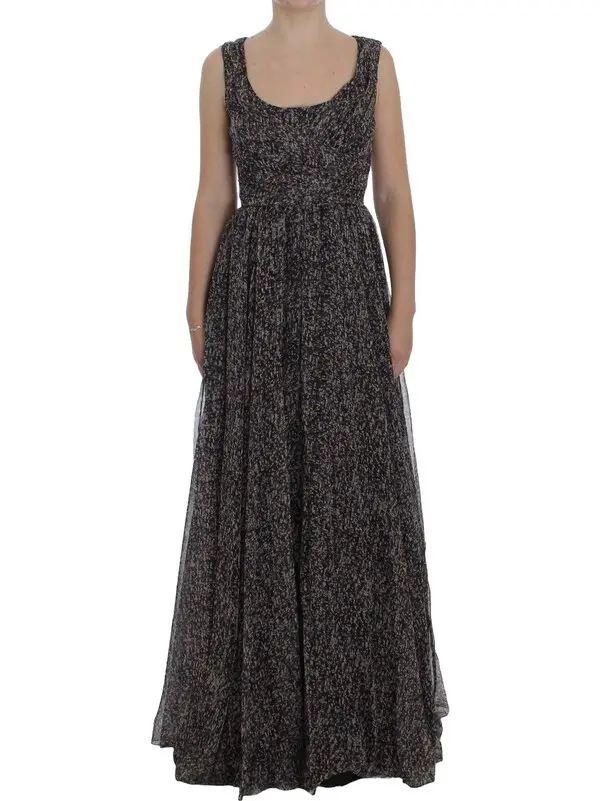 Dolce & Gabbana Silk Sequined Full Length Shift Gown - Multicolor