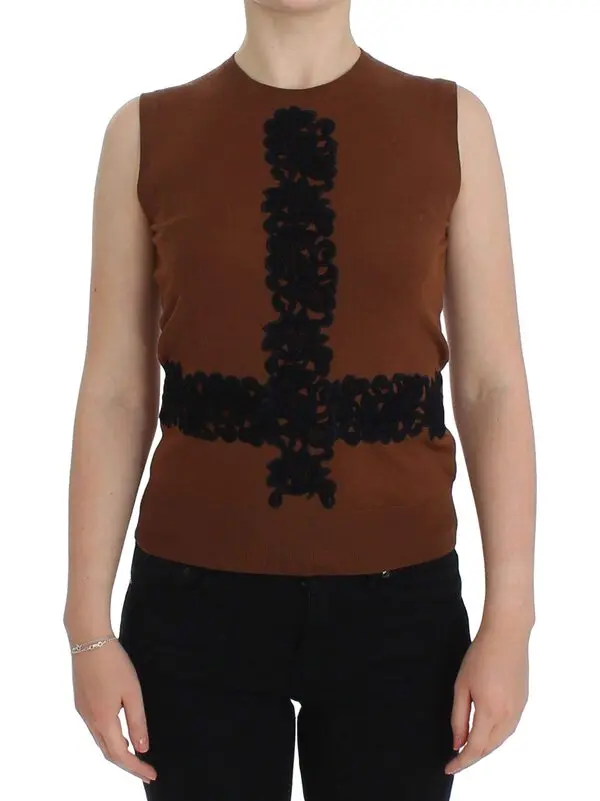 Dolce & Gabbana Wool-blend Lace Vest - Black