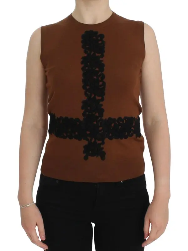 Dolce & Gabbana Wool-blend Lace Vest - Black