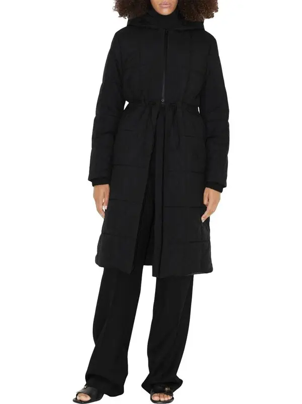 Burberry Quilted Long-sleeve Coat - Black